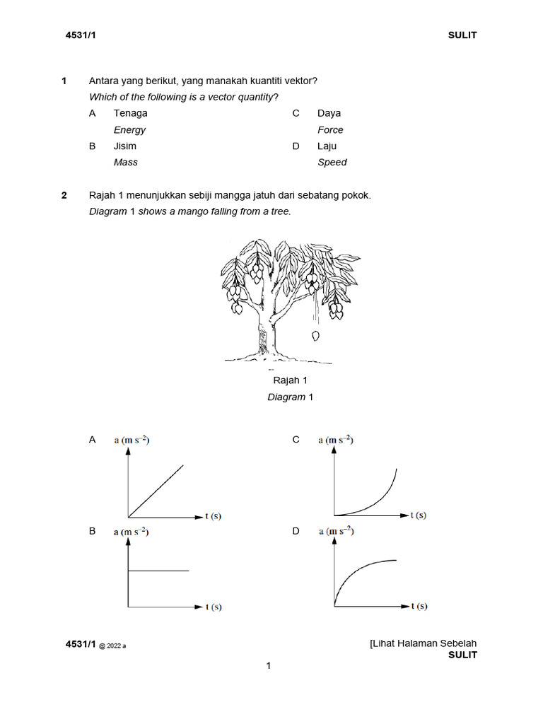 2022 Physics K1 Set - 1 | PDF