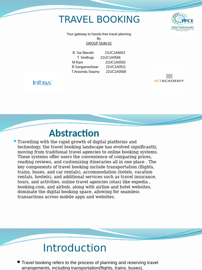 Travel Booking System Overview | PDF | Travel Agency | Transport