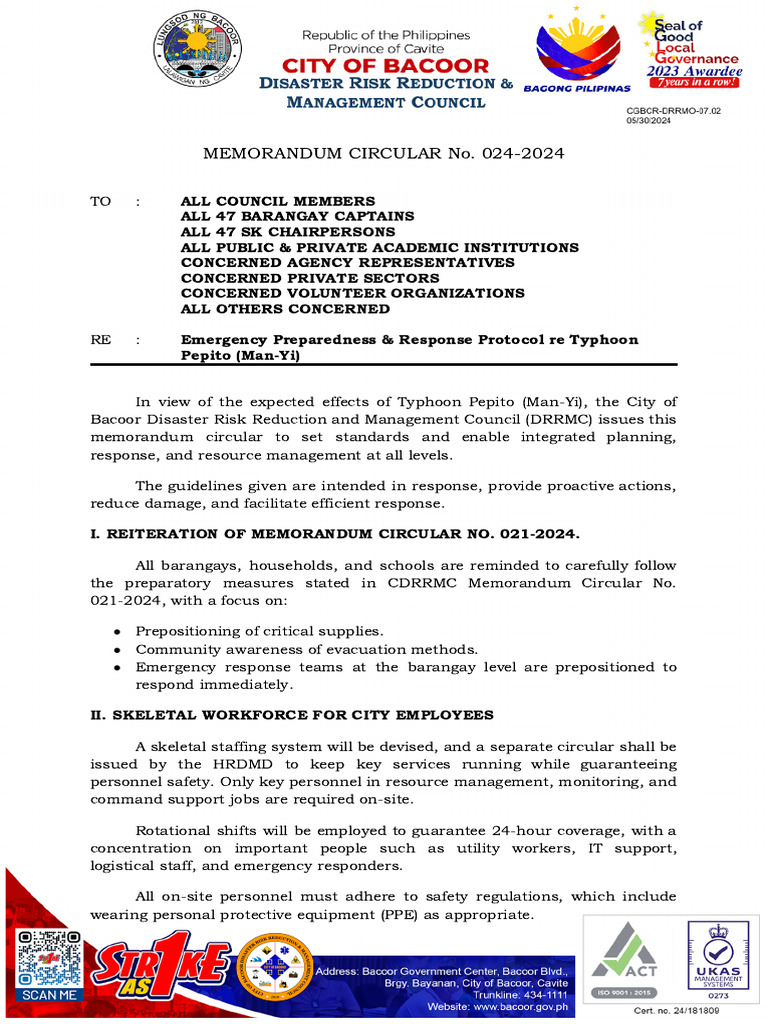 CDRRMC Memorandum Circular | PDF | Incident Command System | Emergency ...