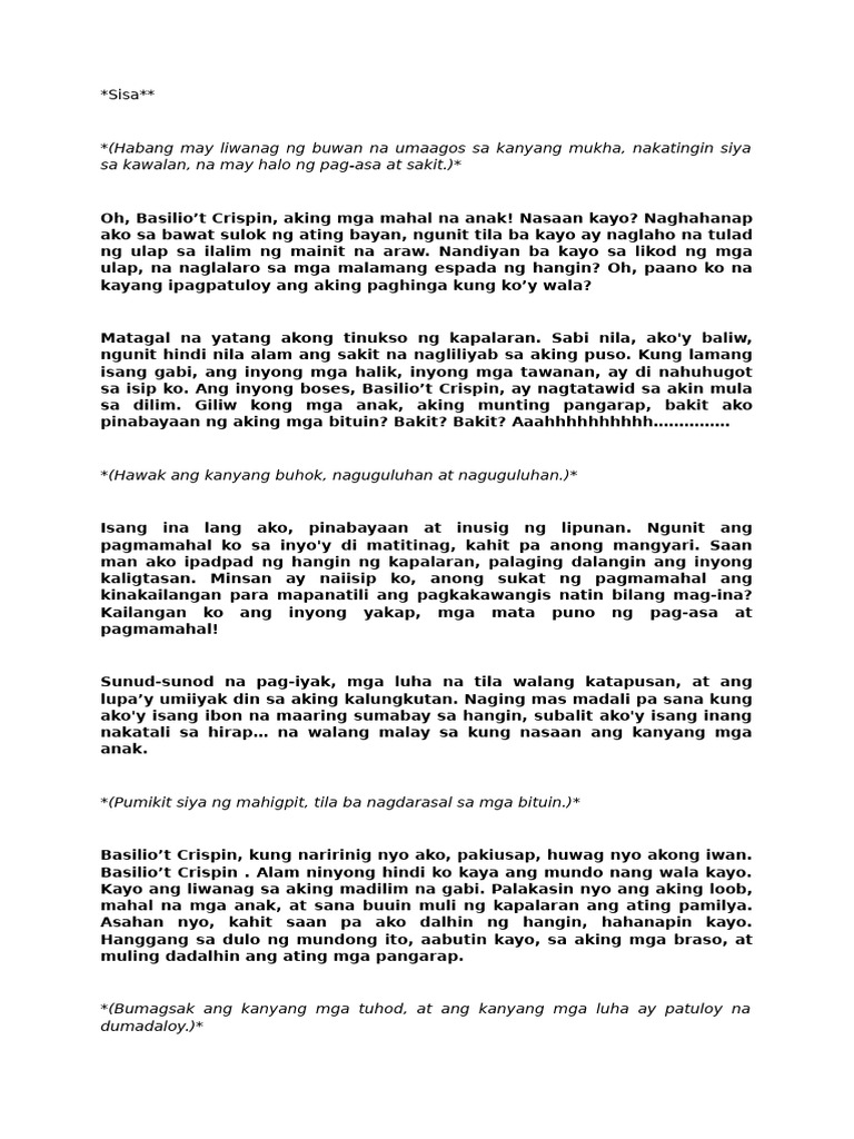 Sisa at Basilio | PDF