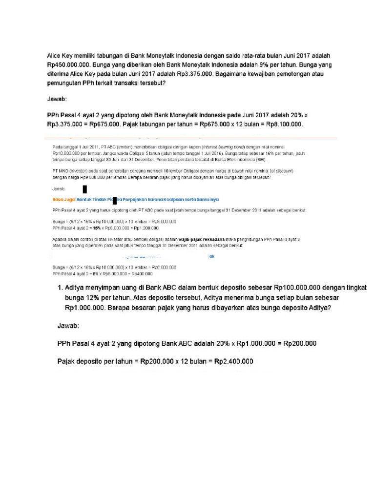 Cara Hitung PPh Pasal 4 Ayat 2 | PDF