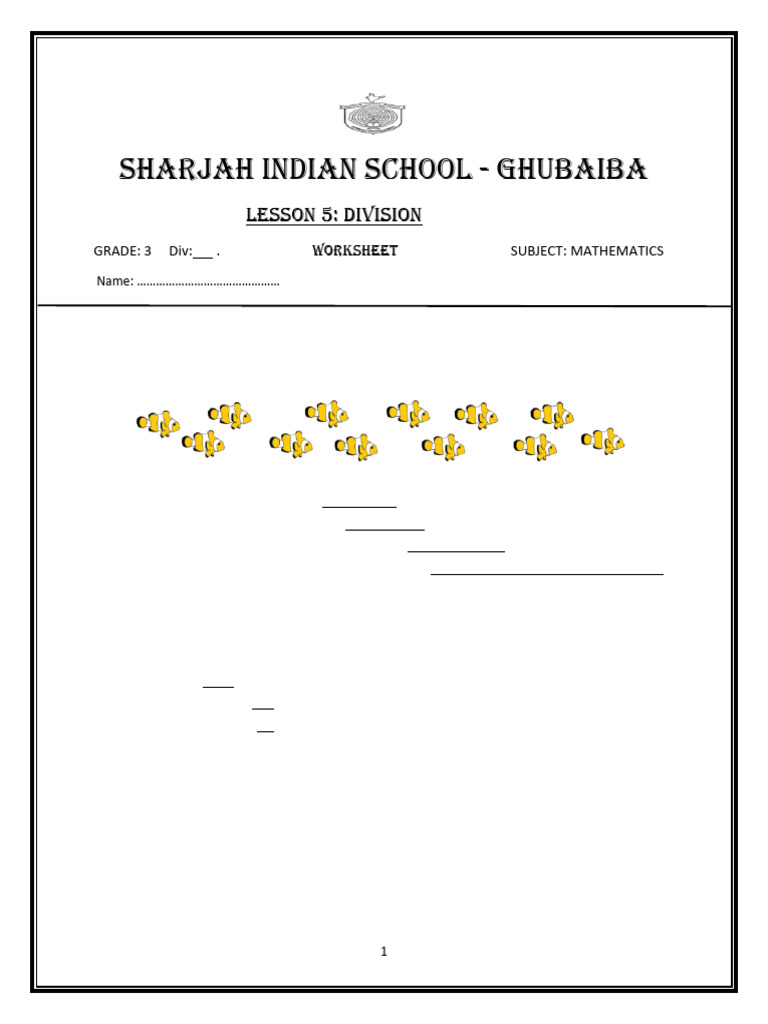 g3 Division Worksheet | PDF