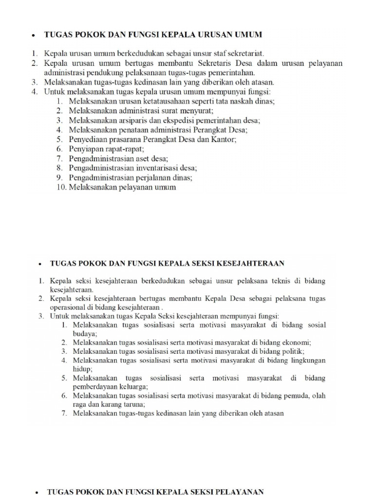 Tupoksi Kasi Dan Kaur | PDF