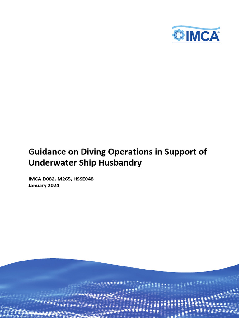 82.IMCA D 082 January 2024 Guidance On Diving Operations in Support of ...