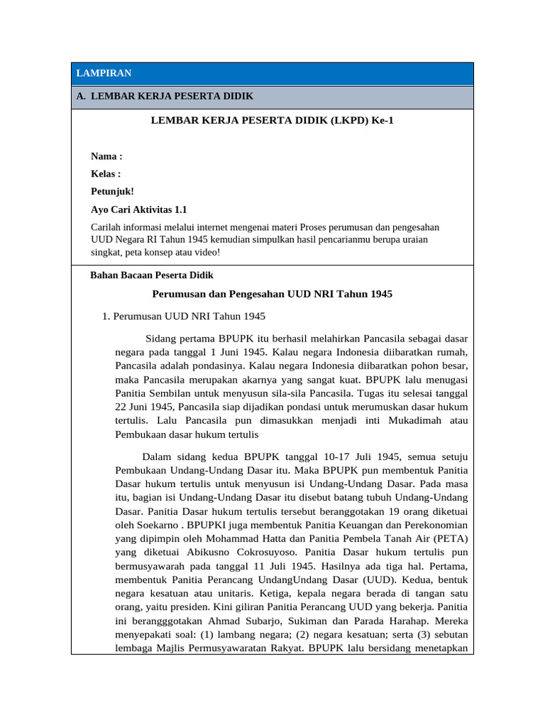 LKPD Siswa | PDF | Politik