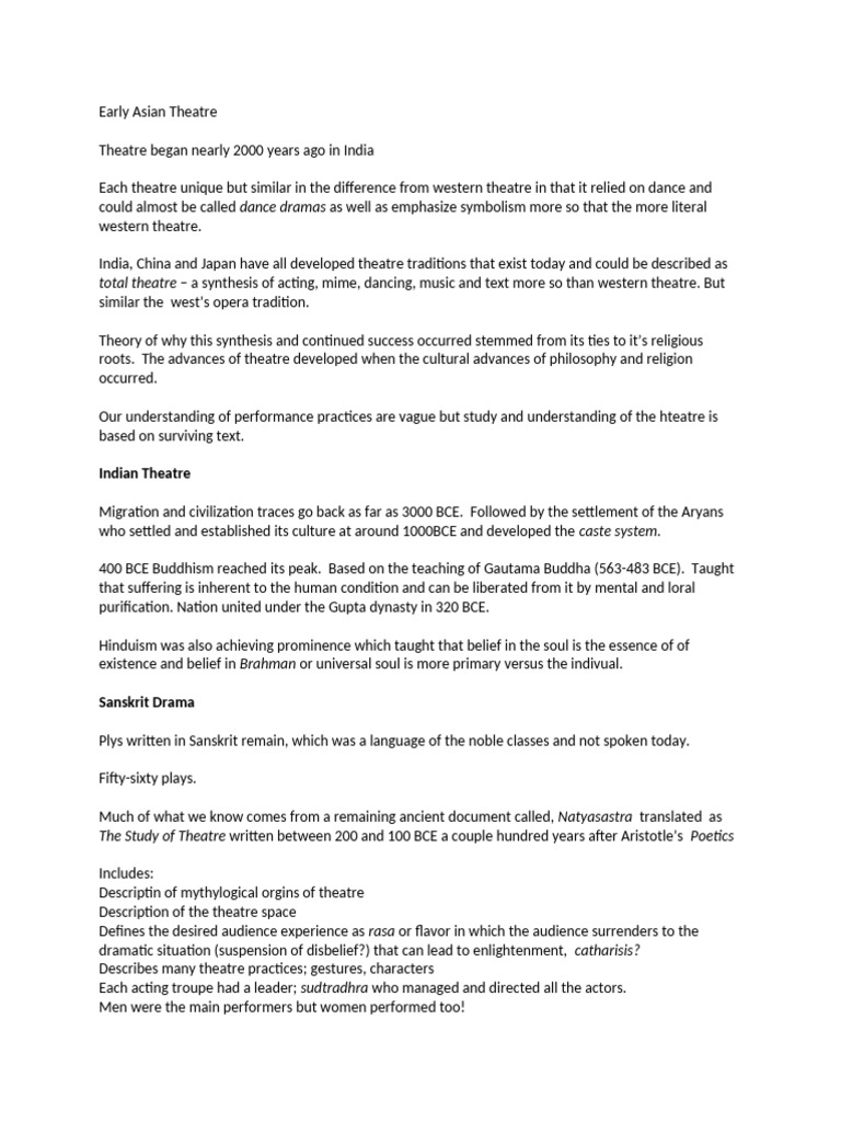 Early Asian Theatre Notes | PDF | Theatre | Emperor Of China