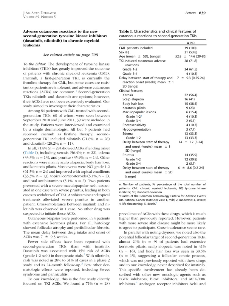 Adverse Cutaneous Reactions To The New Second Gene | PDF | Clinical ...