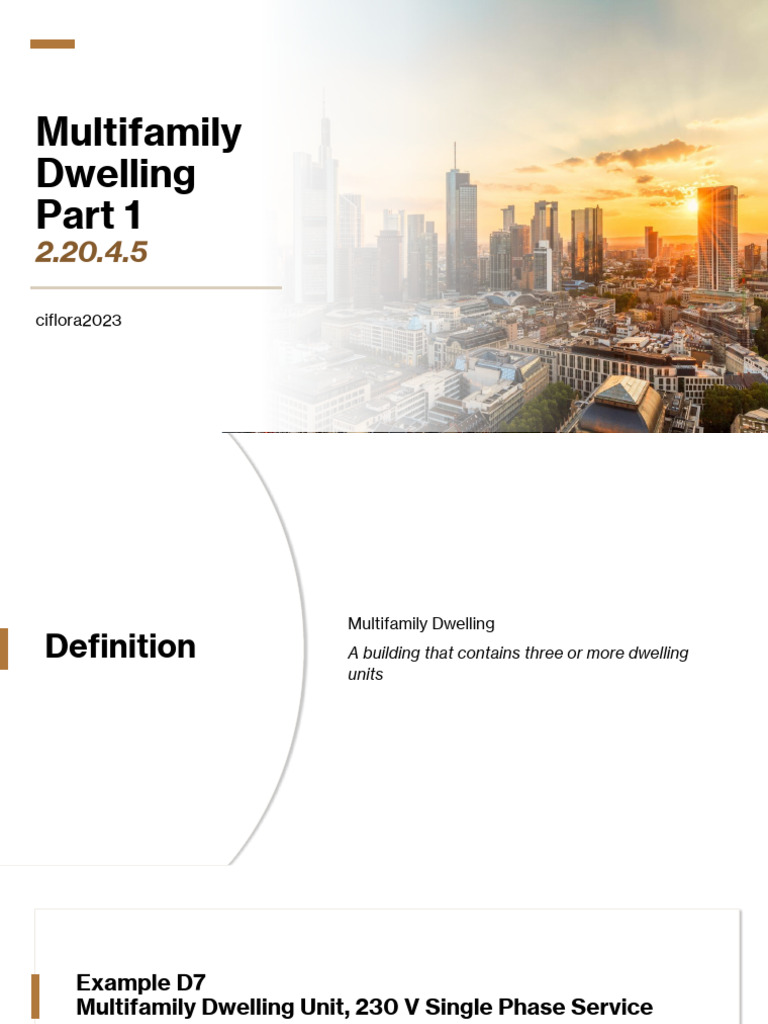 Multifamily Dwelling Part 1 | PDF | Electrical Conductor | Building Engineering