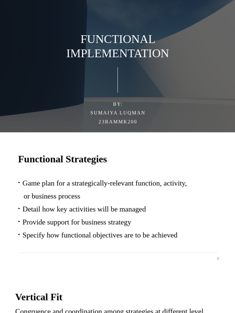 Functional Implementation | PDF | Supply Chain | Marketing