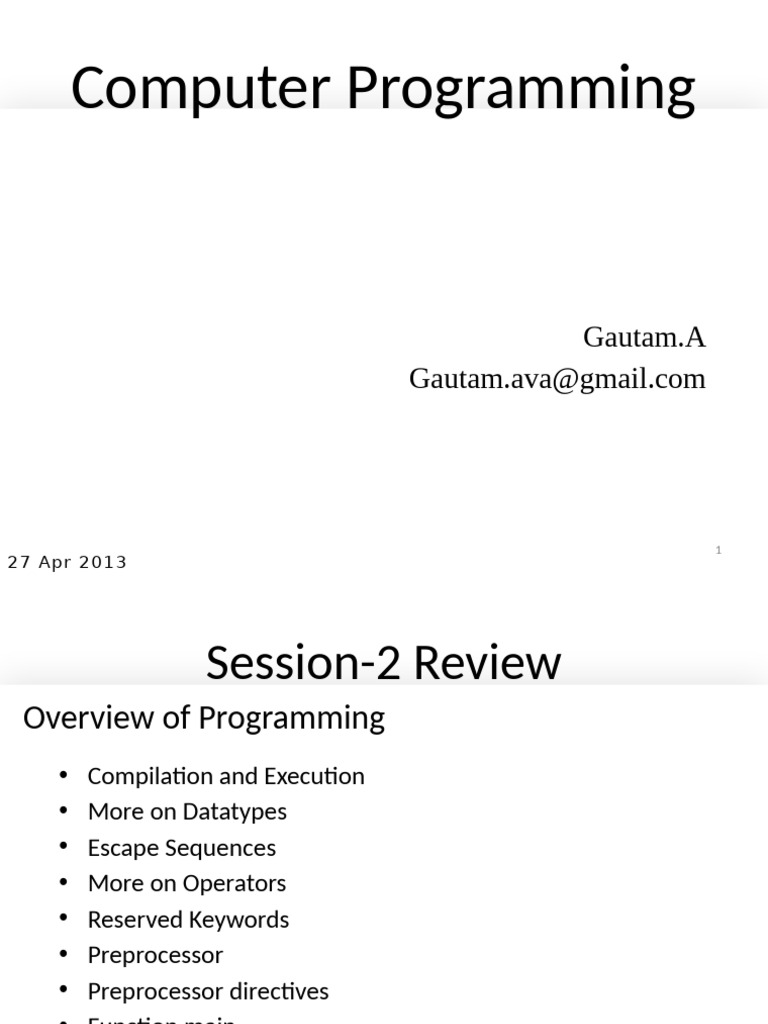 DSA Session3 | PDF | Control Flow | Data Type