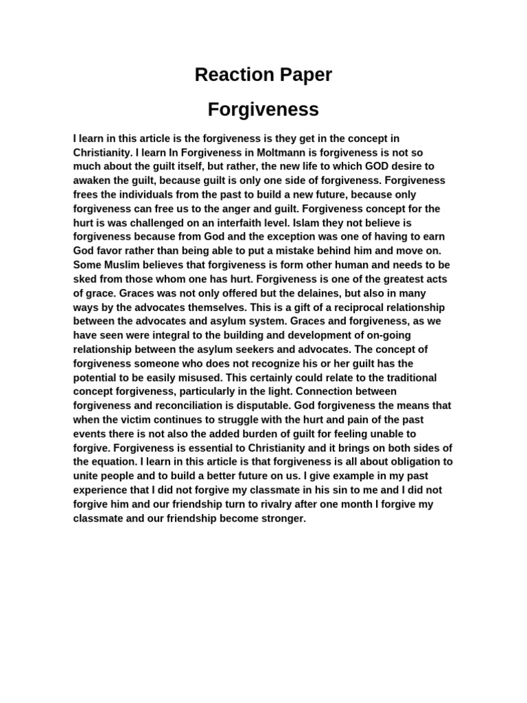 Forgiveness | PDF