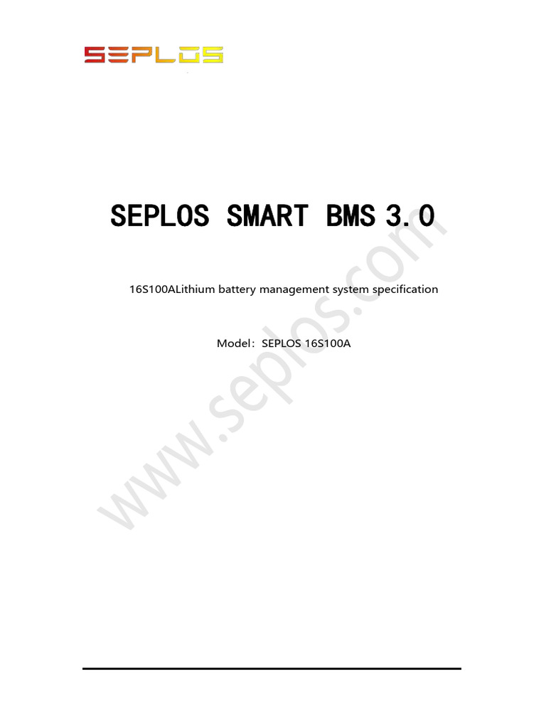 Seplos Smart BMS 3.0 16s100a - 20230425104921 | PDF | Electromagnetic ...