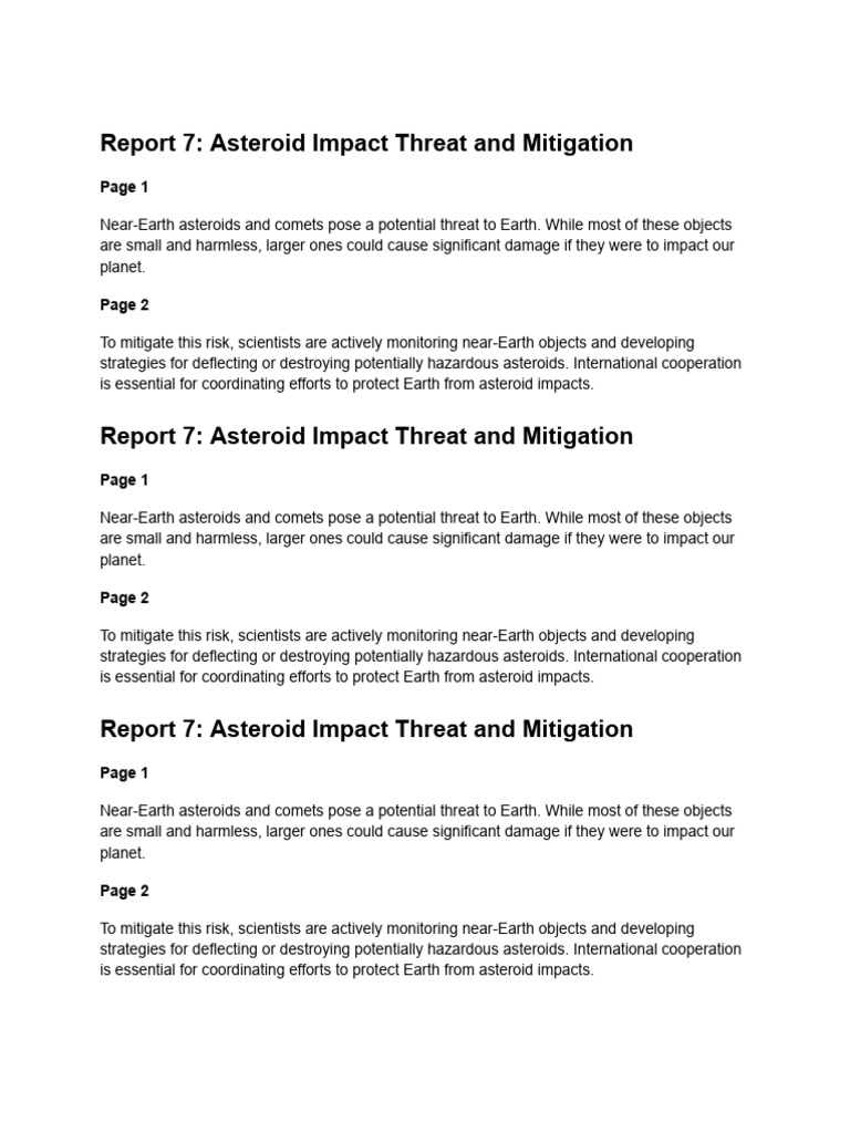 Asteroid Defense Strategies | PDF
