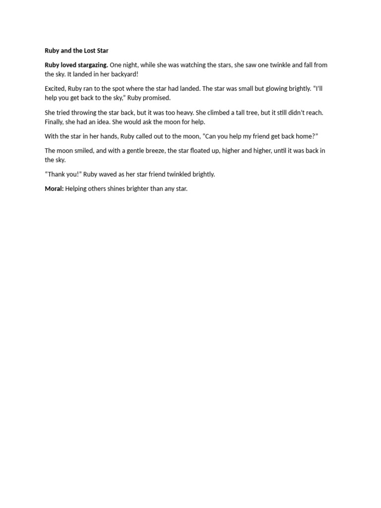 Ruby's Adventure with a Fallen Star | PDF