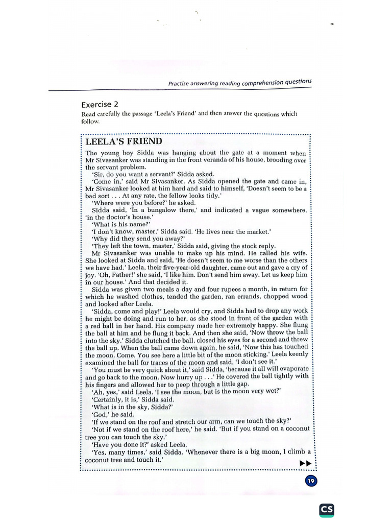 Comprehension Leela's Friend | PDF
