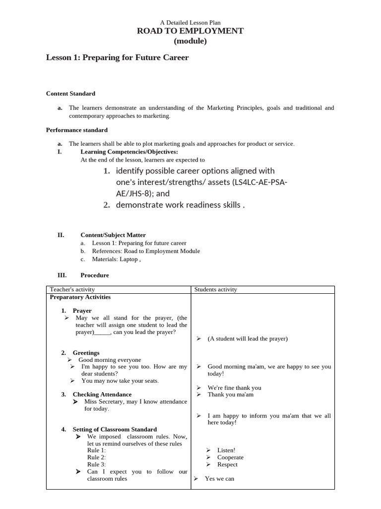 Lesson Plan | PDF | Marketing | Lesson Plan
