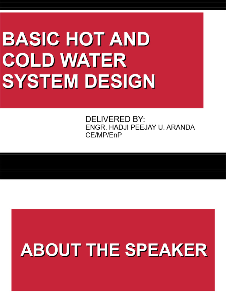 4-Basic Hot and Cold Water System Design | PDF | Water Heating | Plumbing