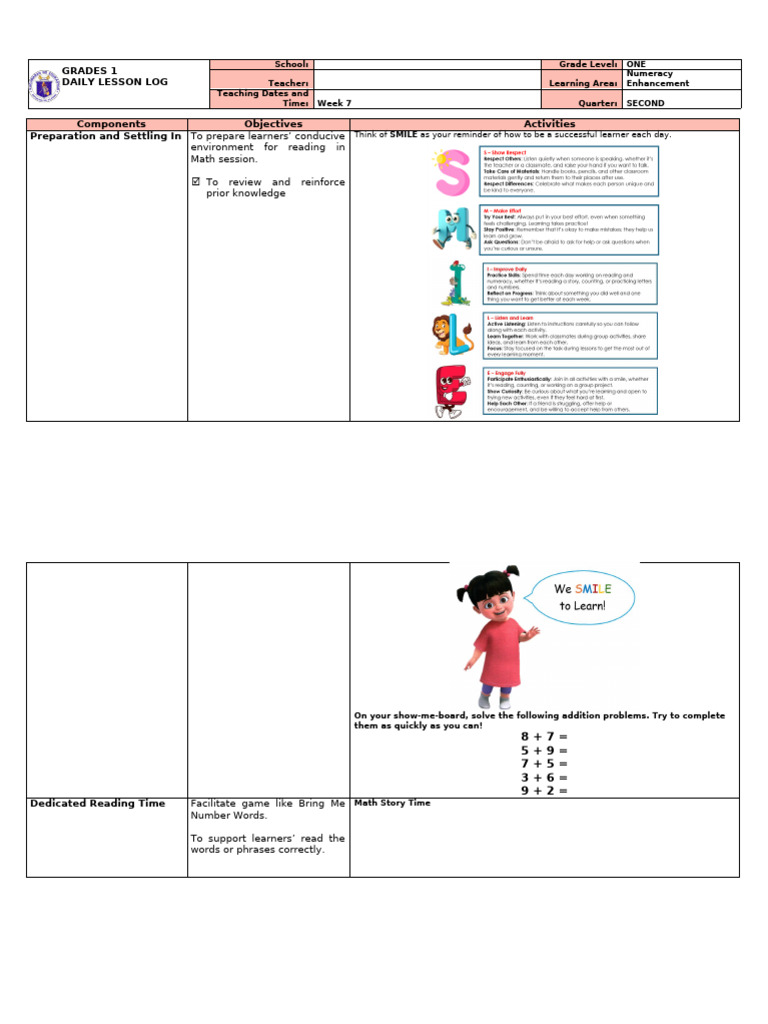 w7 q2 Cuf Numeracy Enhancement 1 | PDF | Learning | Learning Methods