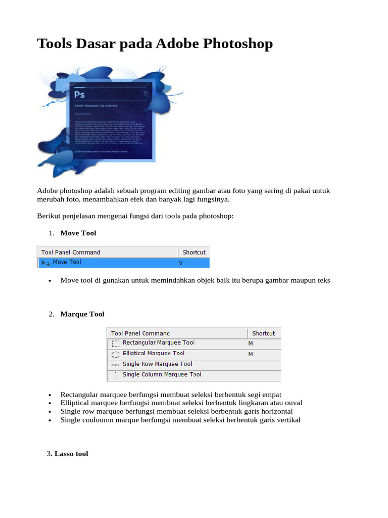 Tools Dasar Pada Adobe Photoshop | PDF