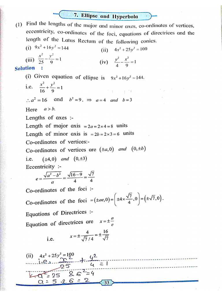 XI Maths Practical 7 Ellipse | PDF