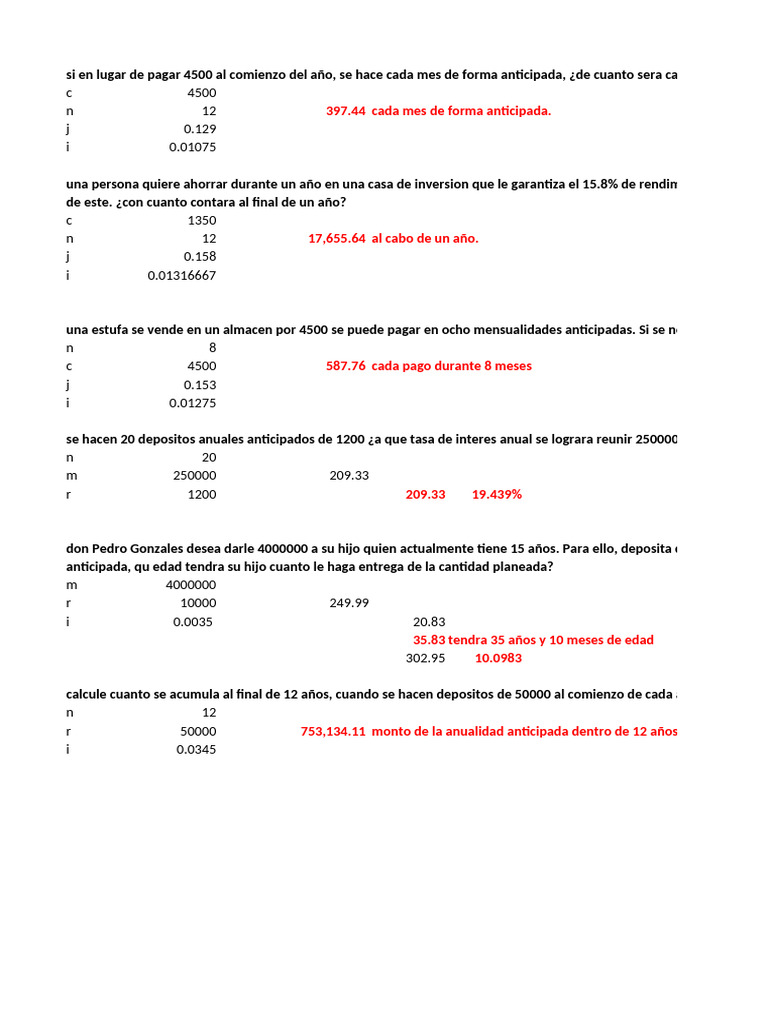 Ejercicios Del Final Del Libro Matematica Financiera 1 Marco Oajaca | PDF Ejercicios Del Final Del Libro Matematica Financiera 1 Marco Oajaca | PDF