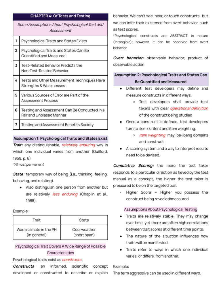 Chapter 4 Psych Assessment | PDF | Sampling (Statistics) | Validity (Statistics)