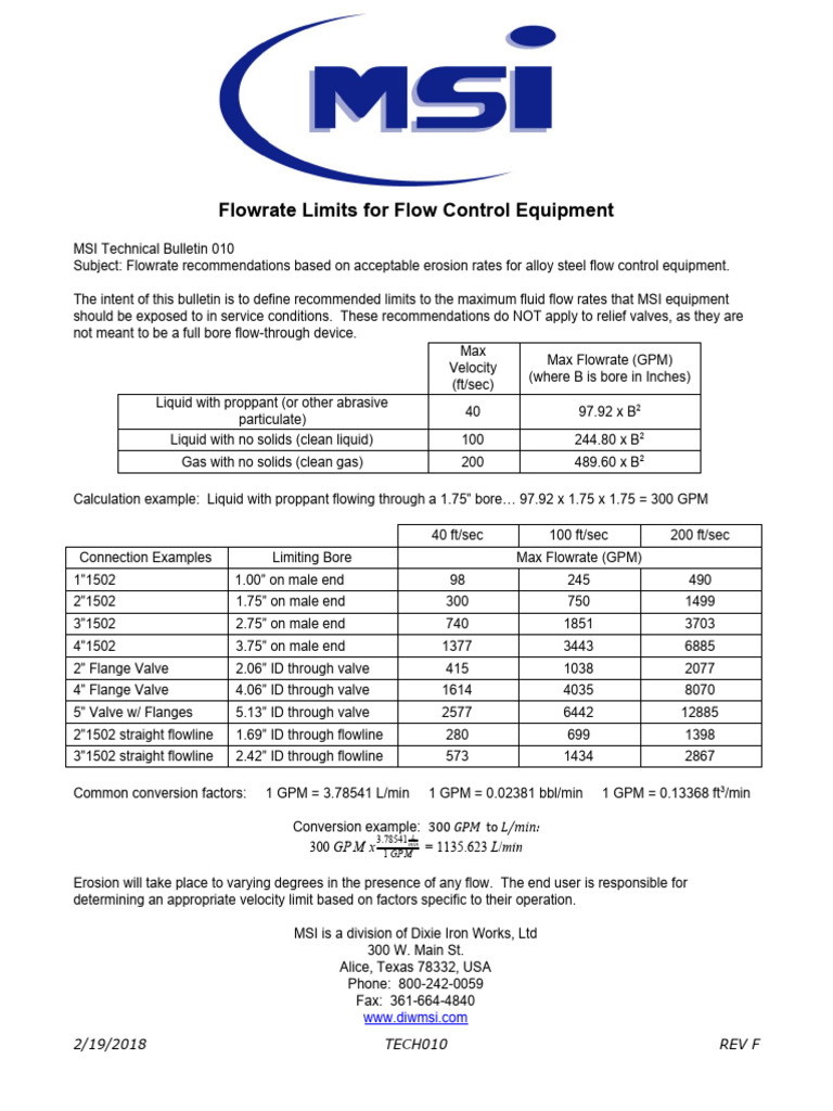 Flowrate Guidelines for Engineers | PDF | Valve | Gases
