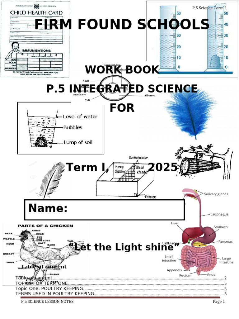 P.5 Science Work Book Term 1, 2025 | PDF | Chicken | Poultry