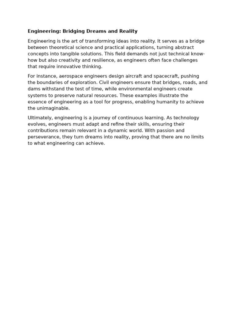 Engineering: Transforming Ideas | PDF | Art | Technology & Engineering
