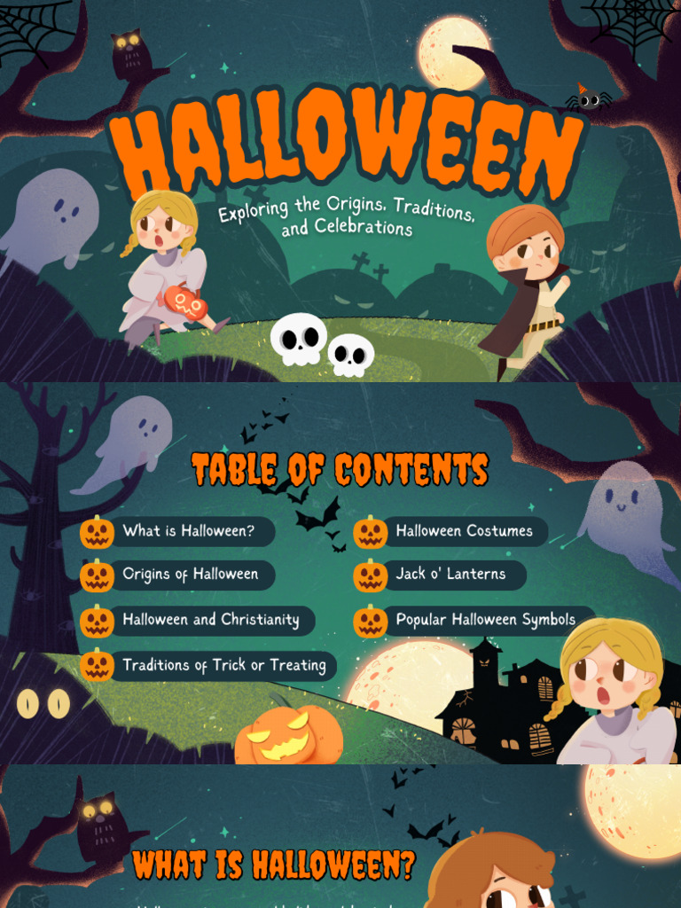 Green Illustrative Halloween Presentation | PDF | Halloween | Trick Or ...