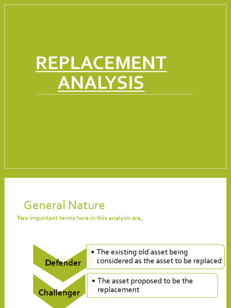 Chapter 5 - Replacement Analysis | PDF | Depreciation | Value (Economics)