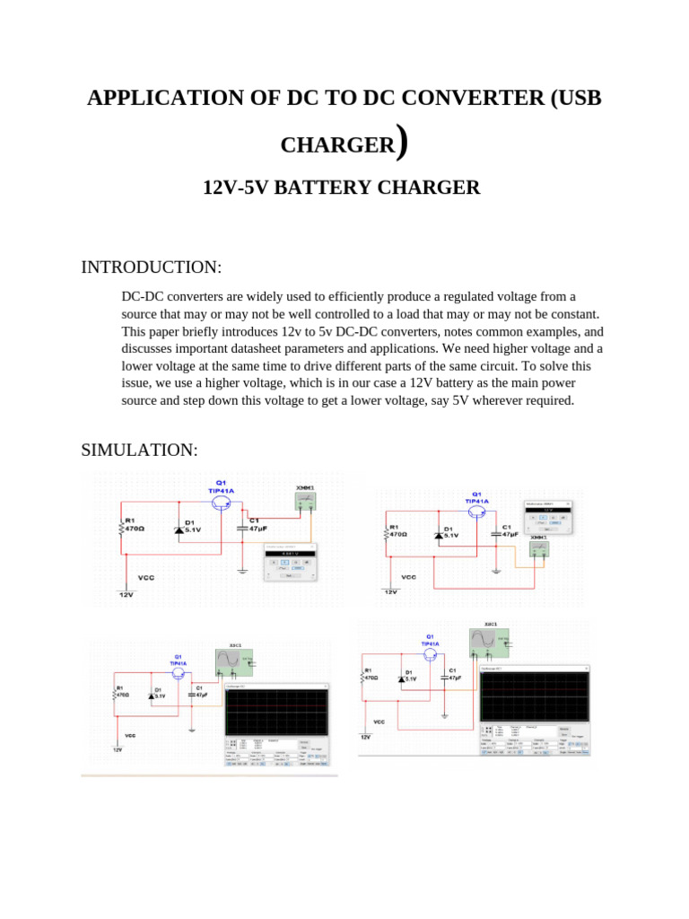Application of DC To DC Converter1 | PDF