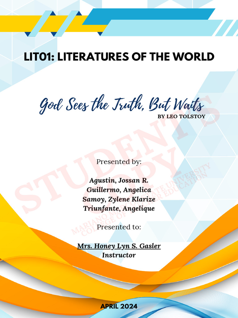 Analysis of Tolstoy's "God Sees the Truth" | PDF