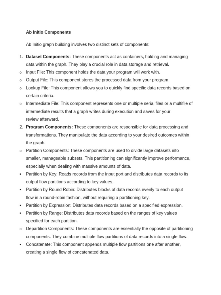Ab Initio Components Summary | PDF | Encryption | Data