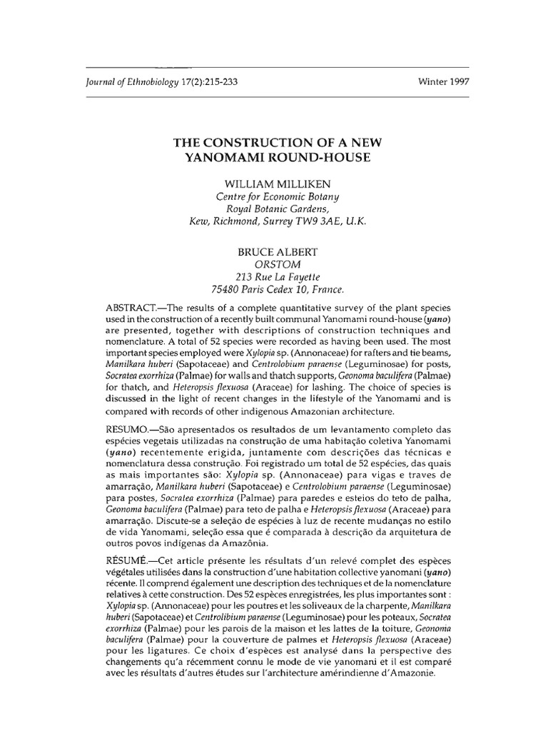 The Construction of A New Yanomami Round House | PDF
