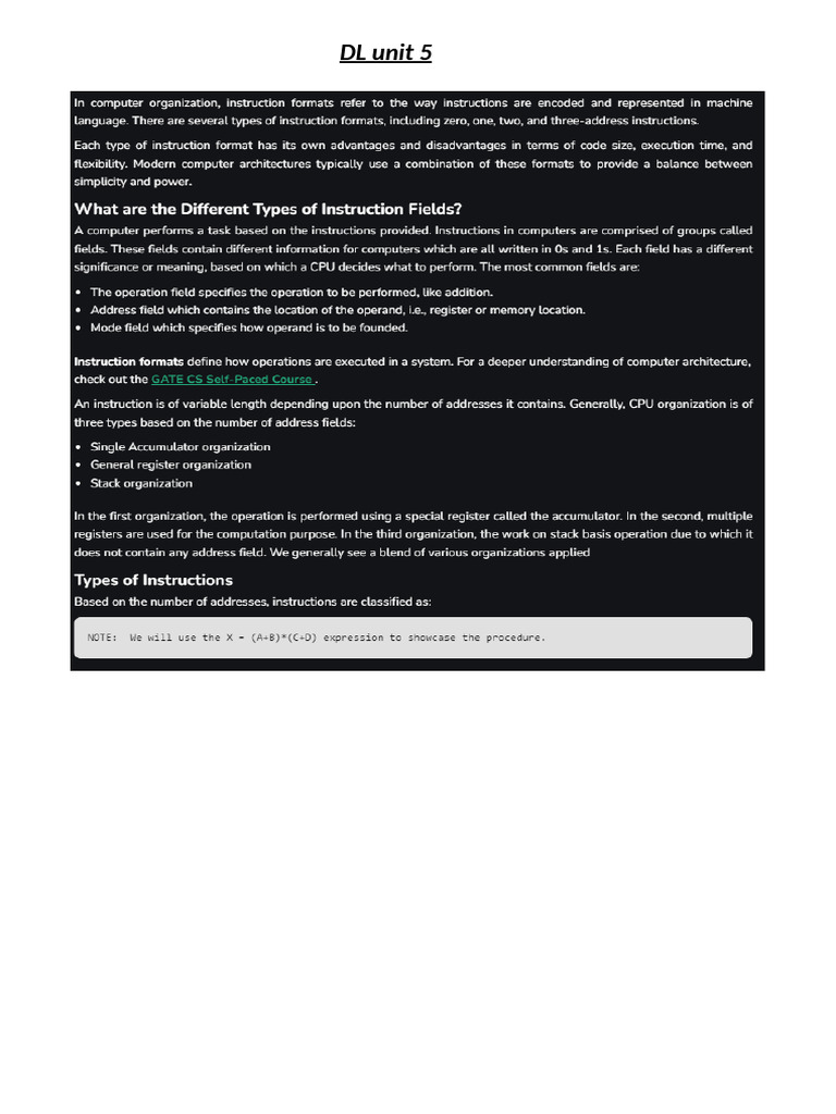 DL Unit 5 Instruction | PDF