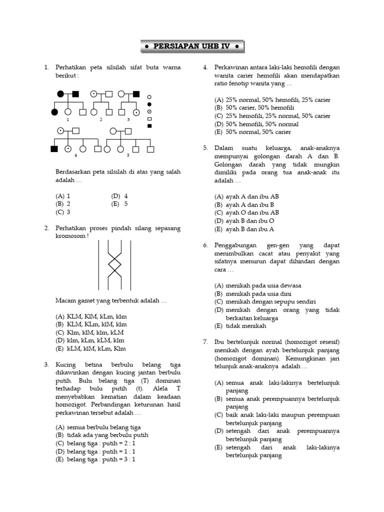 Paket Ticketing-Uhb 4 (Pola Hereditas) | PDF