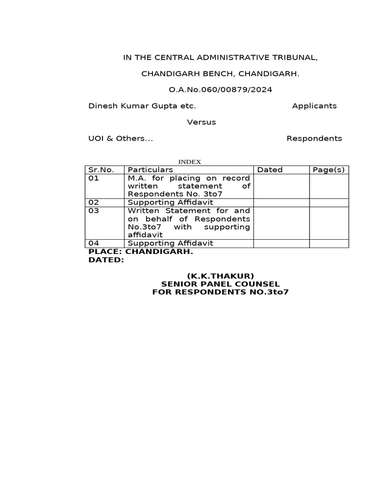Dinesh Kumar Gupta ETC. - BSNL Old GPF - Pension Scheme | PDF | Judgment (Law) | Affidavit