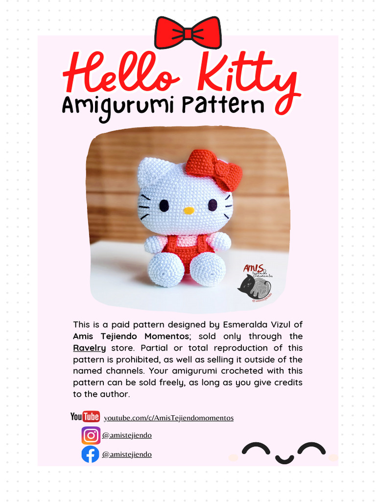 Hello Kitty Amigurumi Pattern ENG | PDF | Crochet | Amigurumi