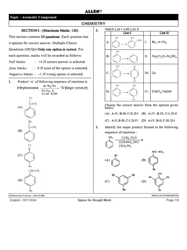 aromatic sheet | PDF | Chemical Compounds | Chemical Substances