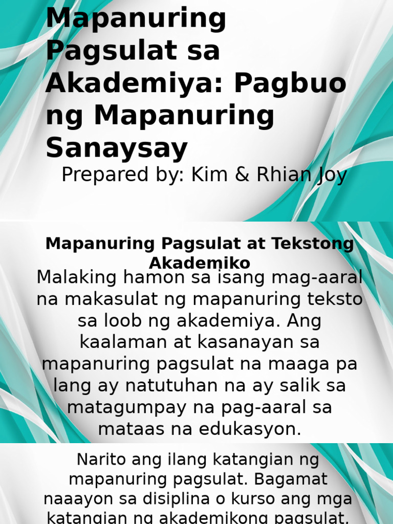 Mapanuring Pags-WPS Office | PDF