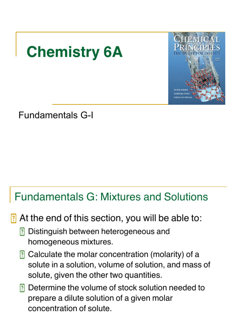 Chemistry 6A Fundamentals G-Iposted | PDF