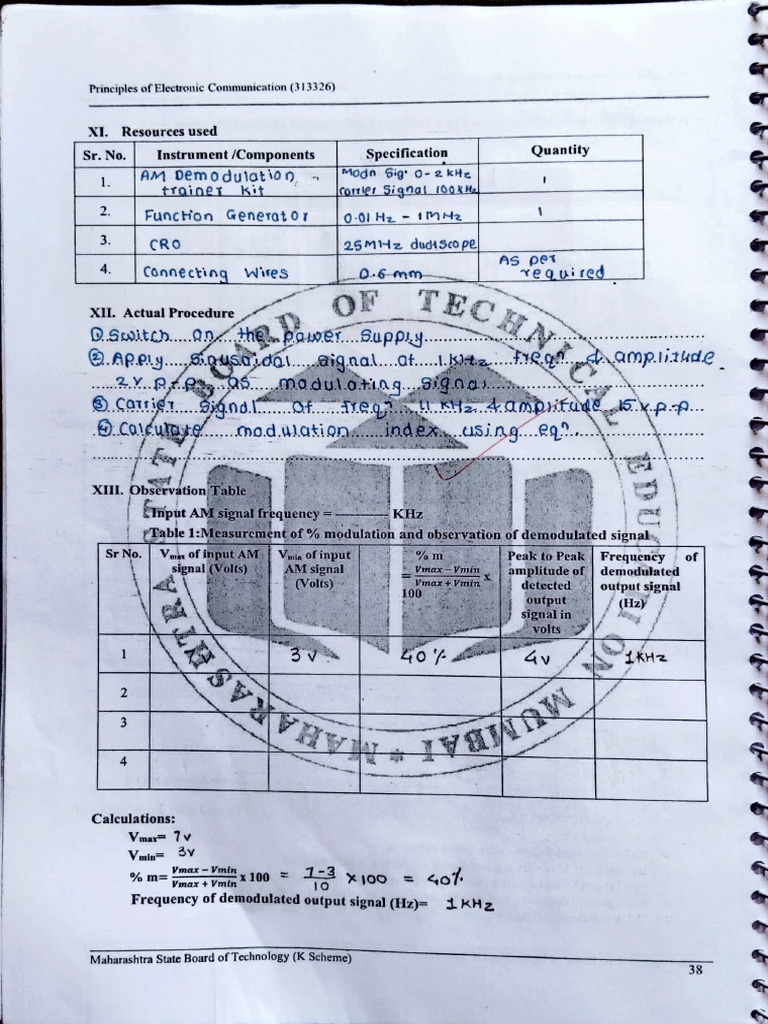 PEC manual answers 2 | PDF | Frequency Modulation | Modulation