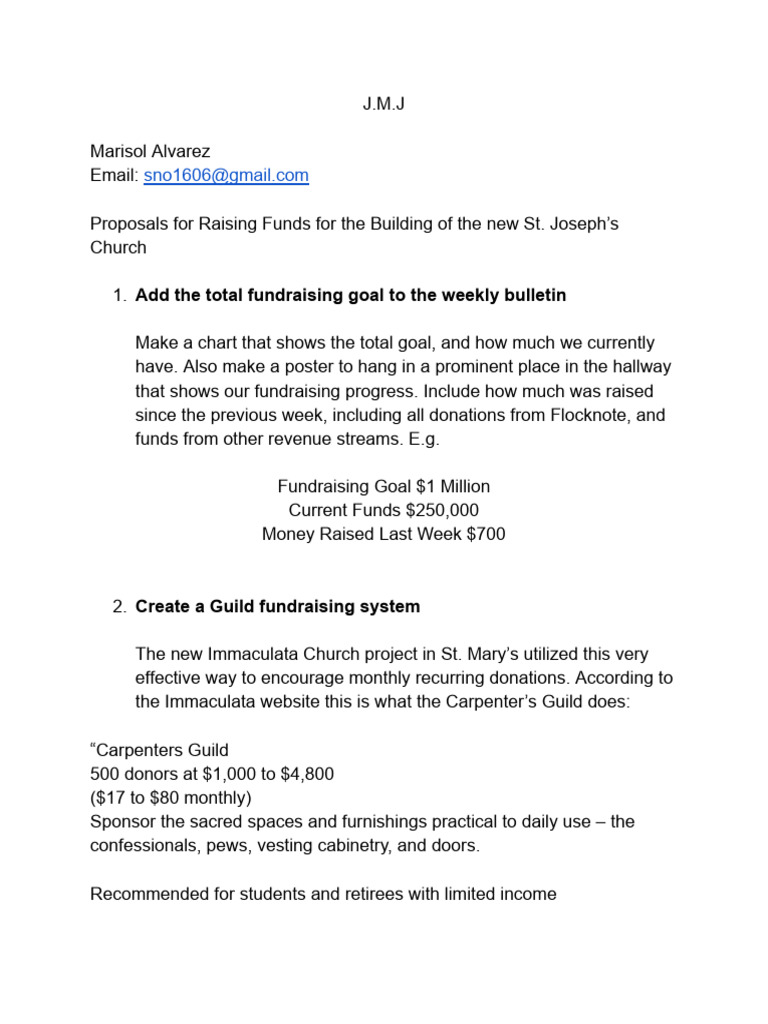Fundraising Strategies for St. Joseph’s Church | PDF | Lifestyle