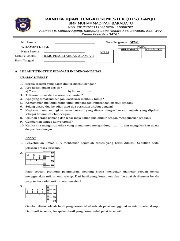 Soal Ipa Uts7 | PDF