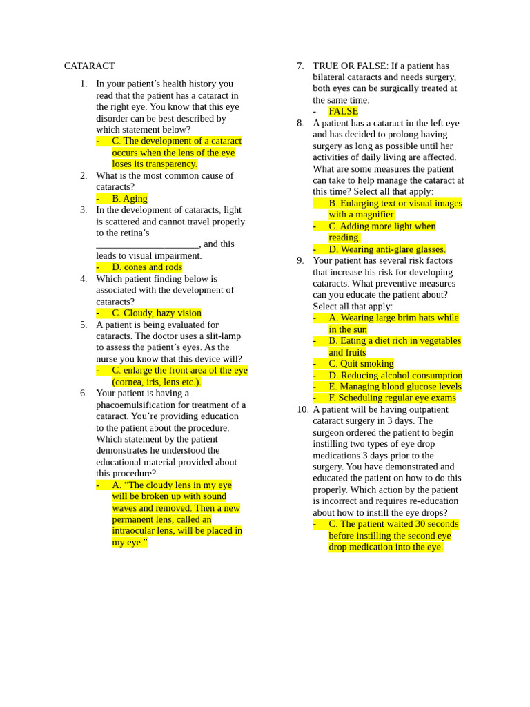 CATARACT | PDF | Cataract | Eye