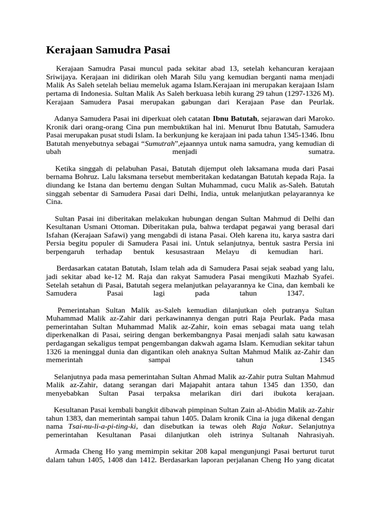 Kerajaan Samudra Pasai | PDF