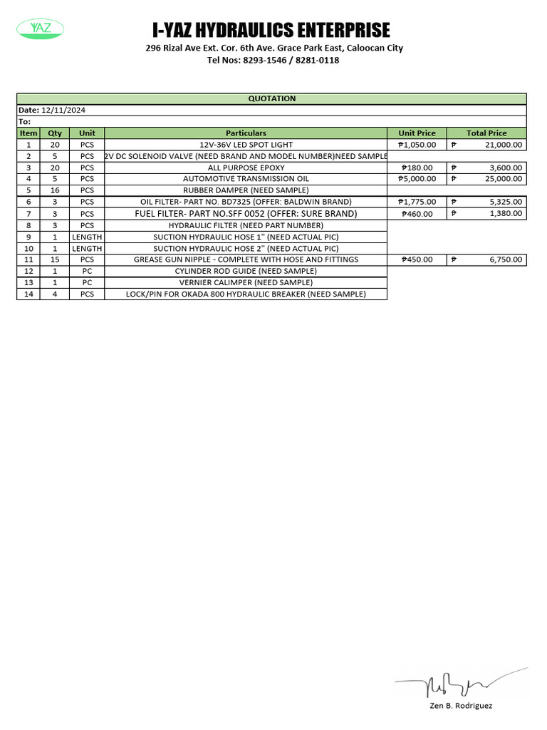 Quotation For - ALL PURPOSE EPOXY | PDF