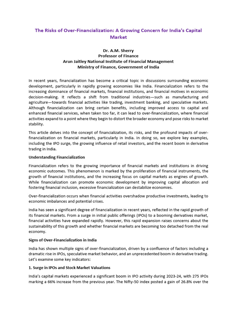 Risk of Over-Financialization | PDF | Derivative (Finance) | Market ...