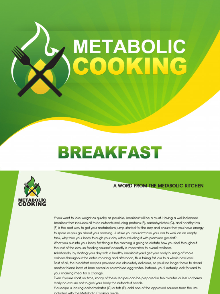 Metabolic Cooking Breakfast - 2013 | PDF | Pancake | Cooking
